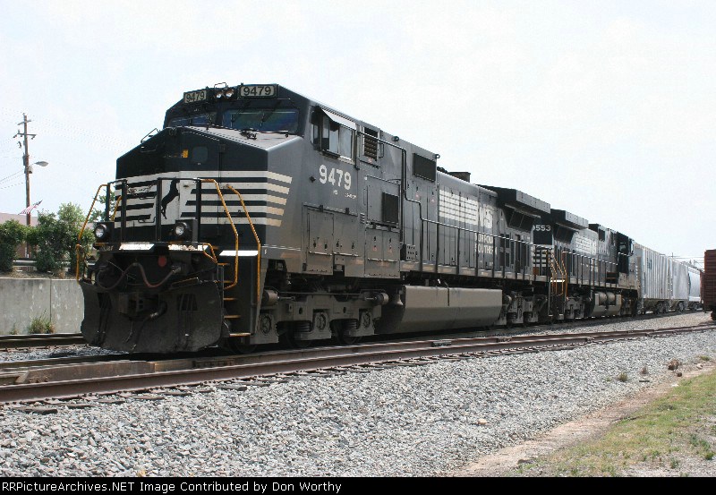 NS 9479 is lead unit of train on 5-29-06 waiting in the hole at the old depot